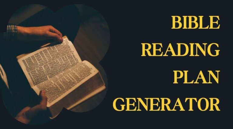Bible reading plan Generator: Create your study schedule